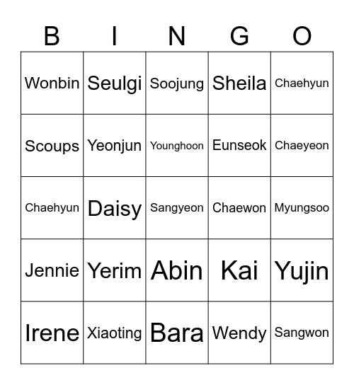 LighterJongin Bingo Card