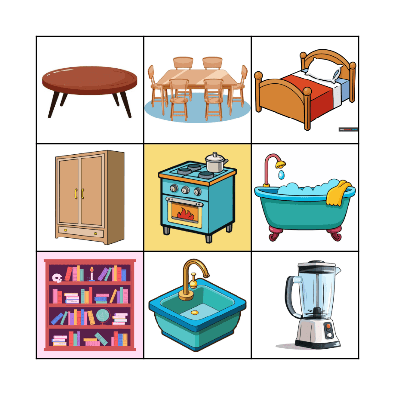 This is my house Bingo Card