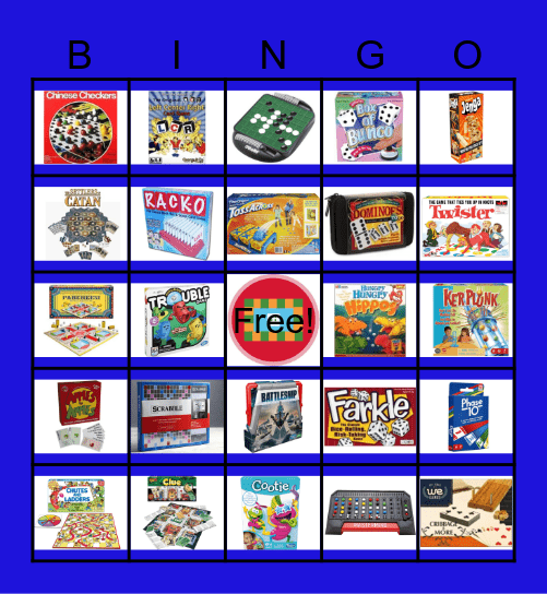 BOARD GAMES Bingo Card