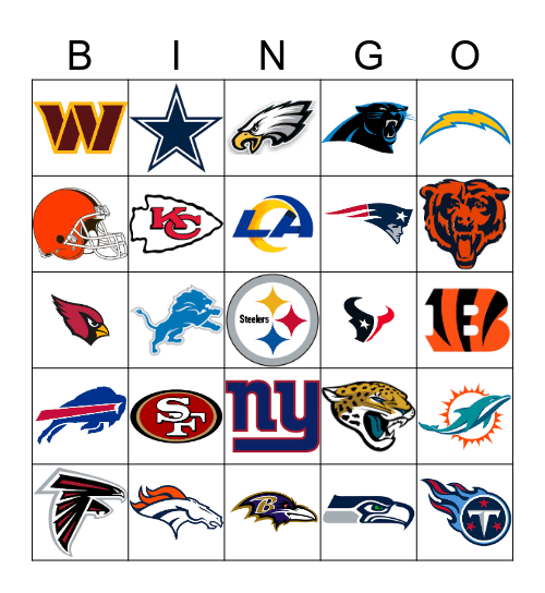 NFL Bingo Card