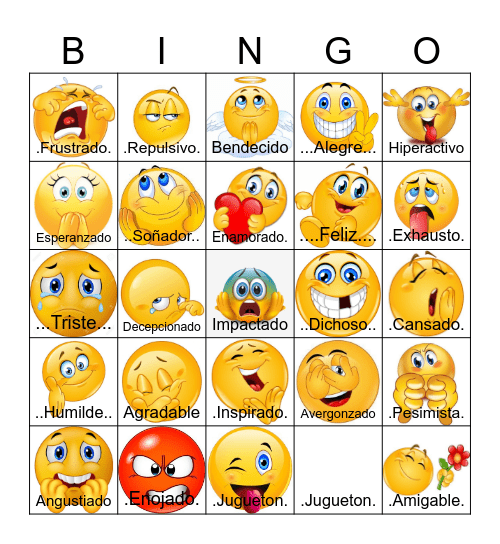 BINGO DE LAS EMOCIONES C1 Bingo Card
