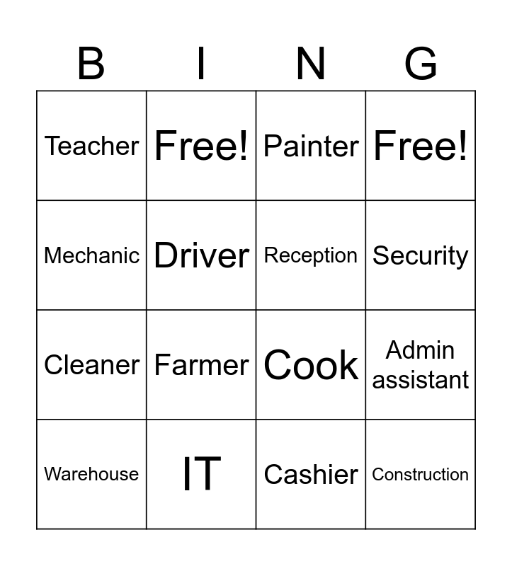 Job hunt Bingo Card