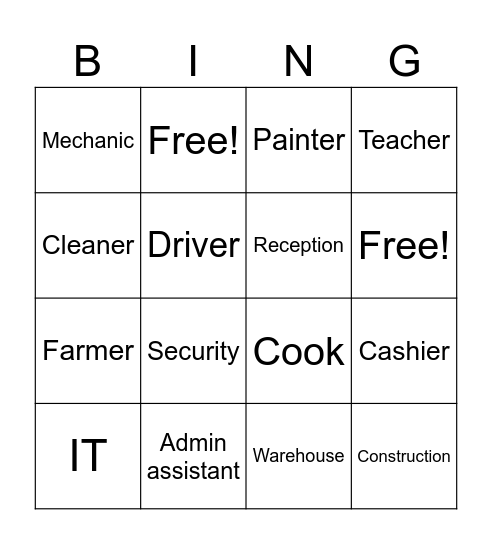 Job hunt Bingo Card