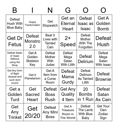 TBOI Bingo Card