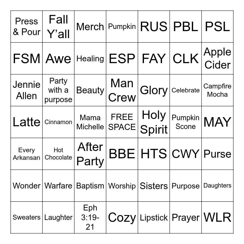 WOMAN BINGO 2025 Bingo Card