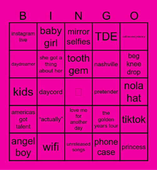 THOMAS DAY BINGO Card