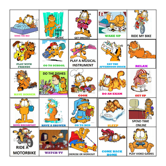 Daily Routines Bingo Card