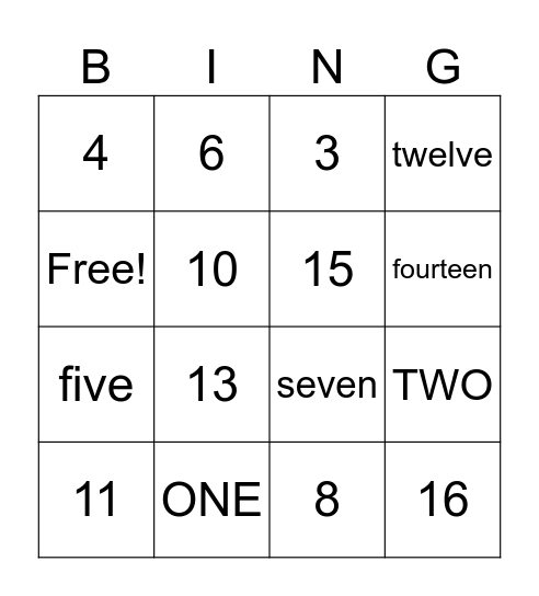 number BINGO 1-50 Bingo Card