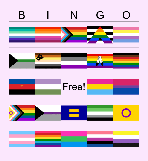 Pride Flag Bingo! Bingo Card
