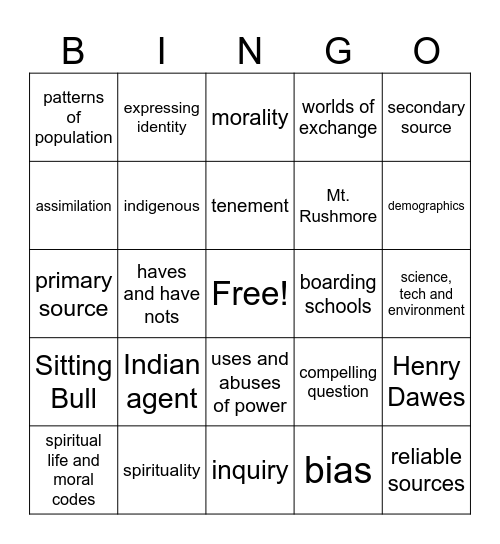 Social Studies Review! Bingo Card
