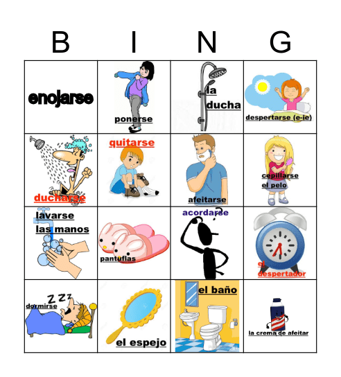 La Rutina Diaria Bingo Card