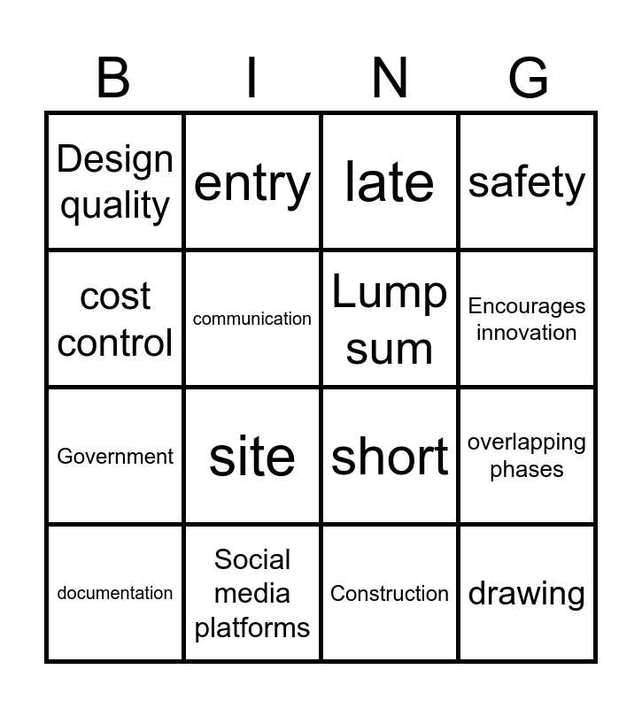 Design and Build BINGO Card