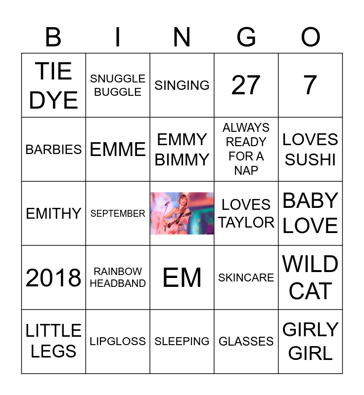 TAYLOR SWIFT BINGO Card