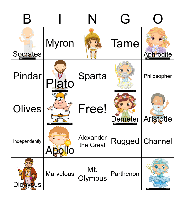 Ancient Greece Bingo Card