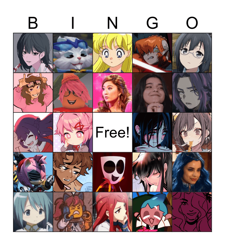 Favorite Character Bingo Card