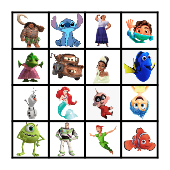 Disney Bingo Card