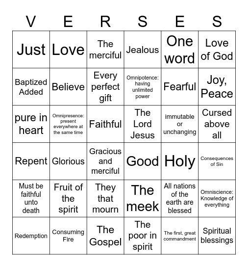 BIBLE STUDY Bingo Card