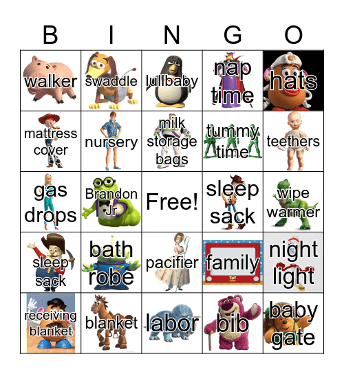 Its A Boy Story Bingo Card