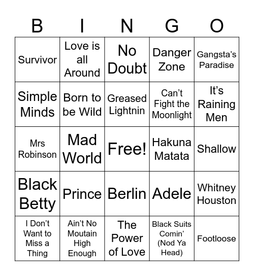 The Movie Round Bingo Card