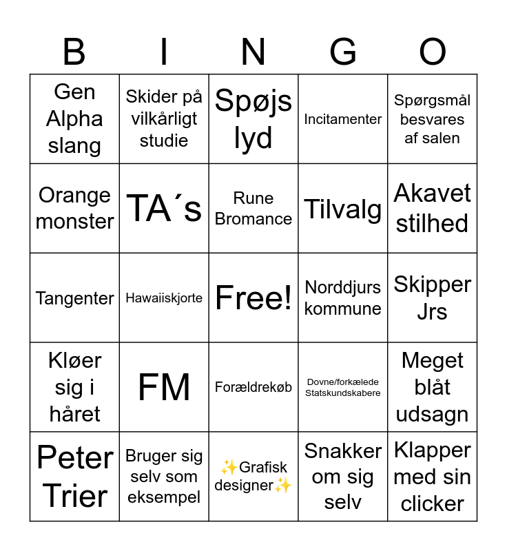 Lars Bingo Card