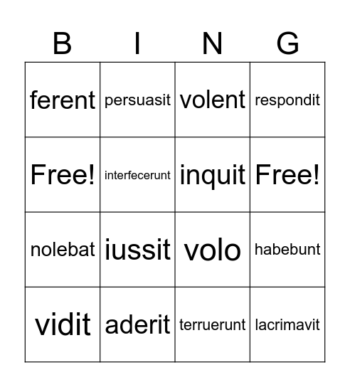 6.15 de Romanis future tense Bingo Card