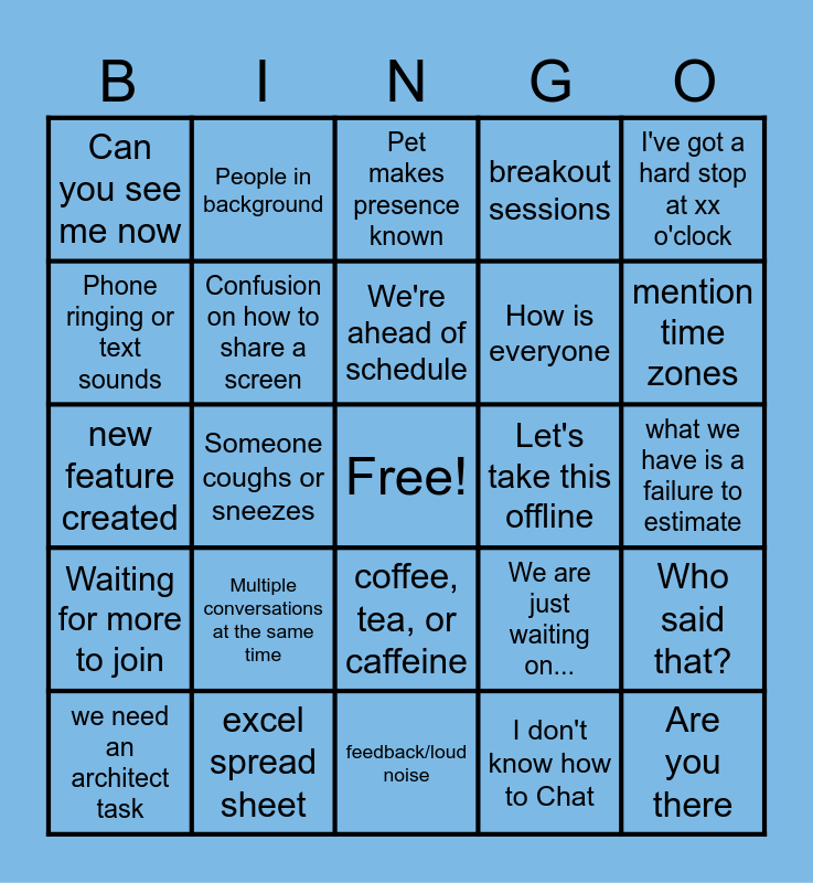 PI Meeting Bingo Card