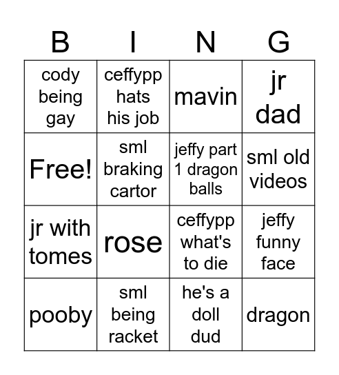 sml Bingo Card