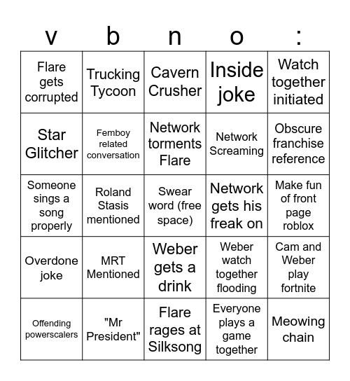 vc bingo Card