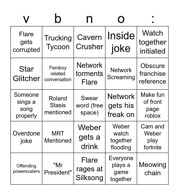 vc bingo Card