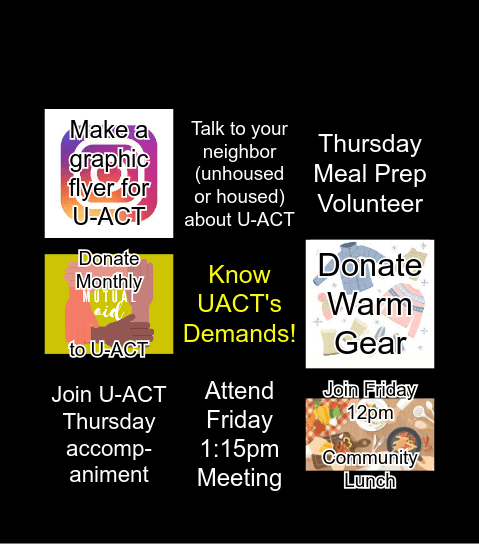 U-ACT Bingo Card