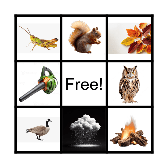 Fall Sounds Bingo Card
