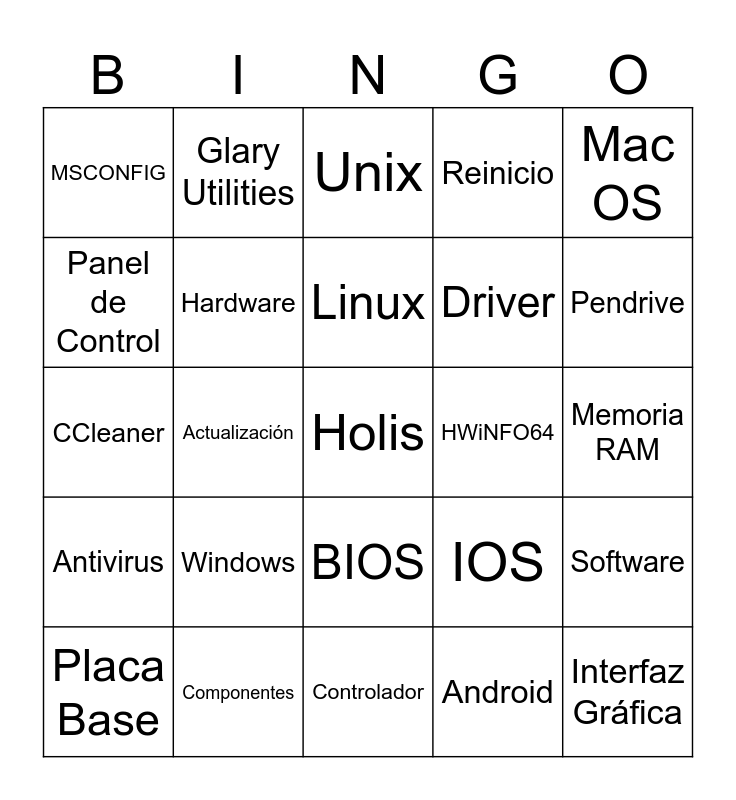 Bingo Software Bingo Card