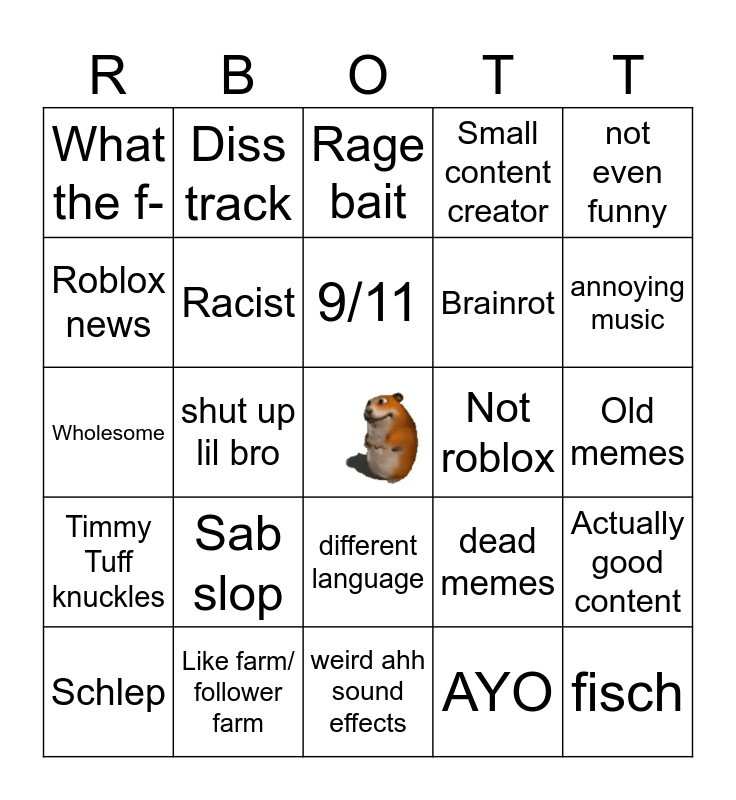 Chat we cooked? Bingo Card
