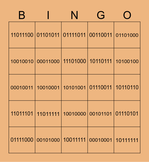 Binary Bingo Card