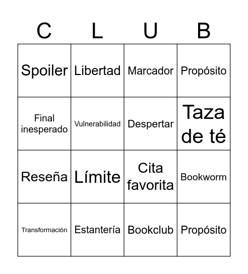 BINGO BOOK Bingo Card
