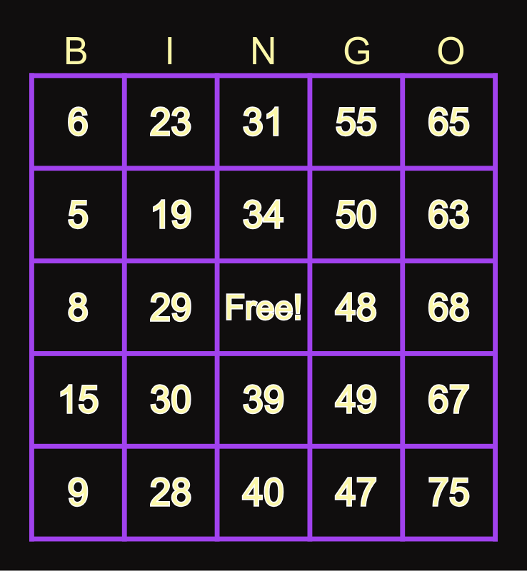 BOO-NGO BINGO Card