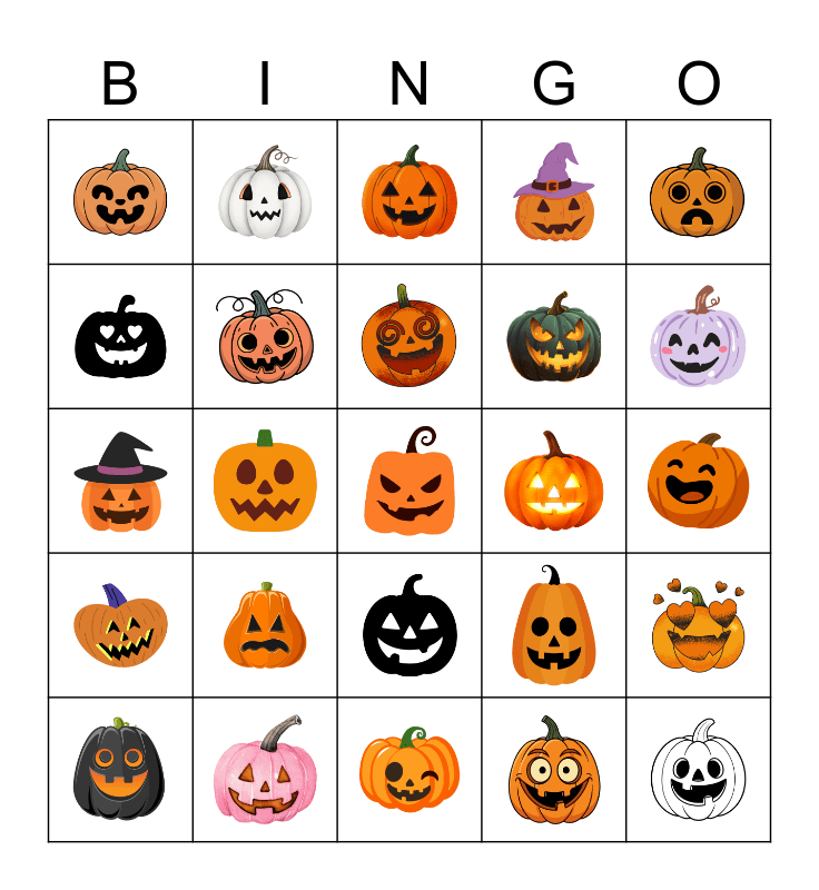 Pumpkin Bingo Card