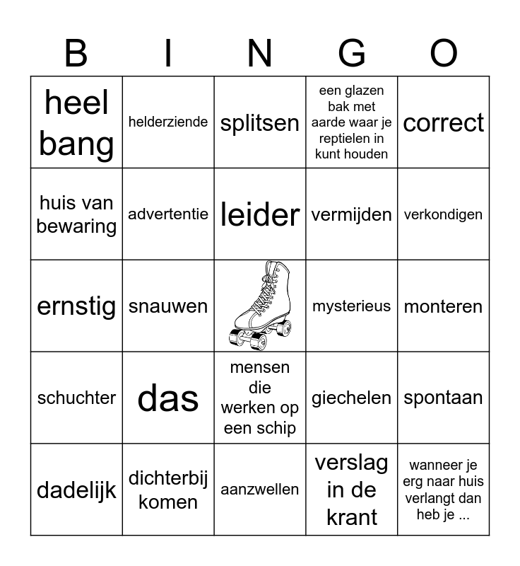 Ken jij een ander woord voor... Bingo Card