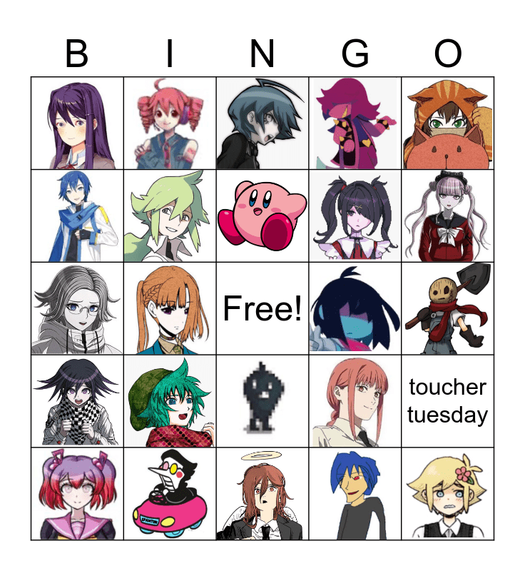 fav char bingo Card