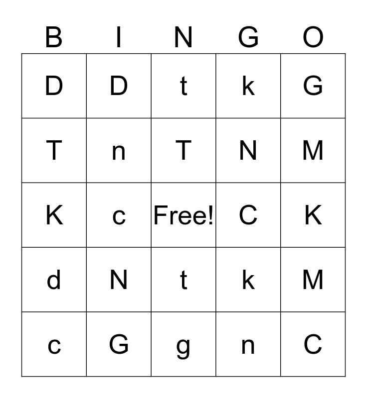 Lessons 1-11 -Sounds Sensible Bingo Card