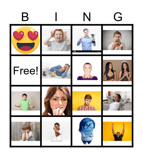 Emotion Bingo Card