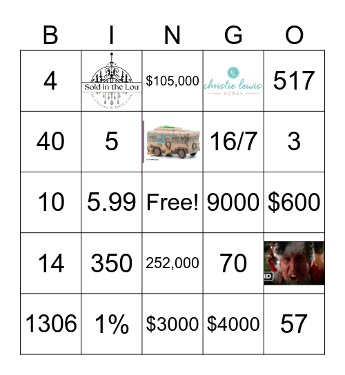 Real Estate Bingo Card