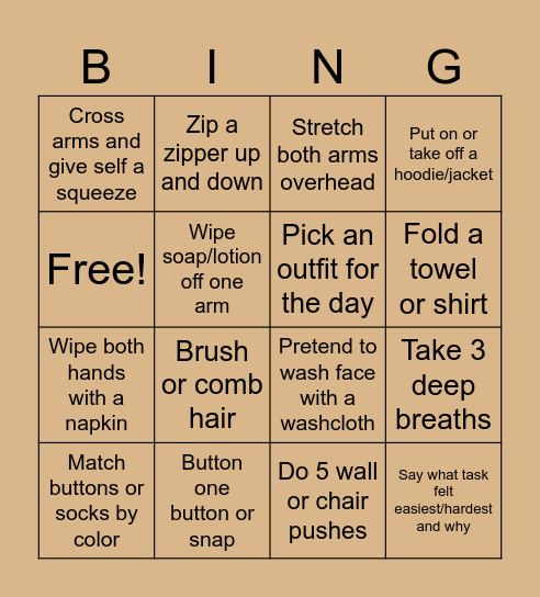 ADL Bingo (Modified 1) Bingo Card
