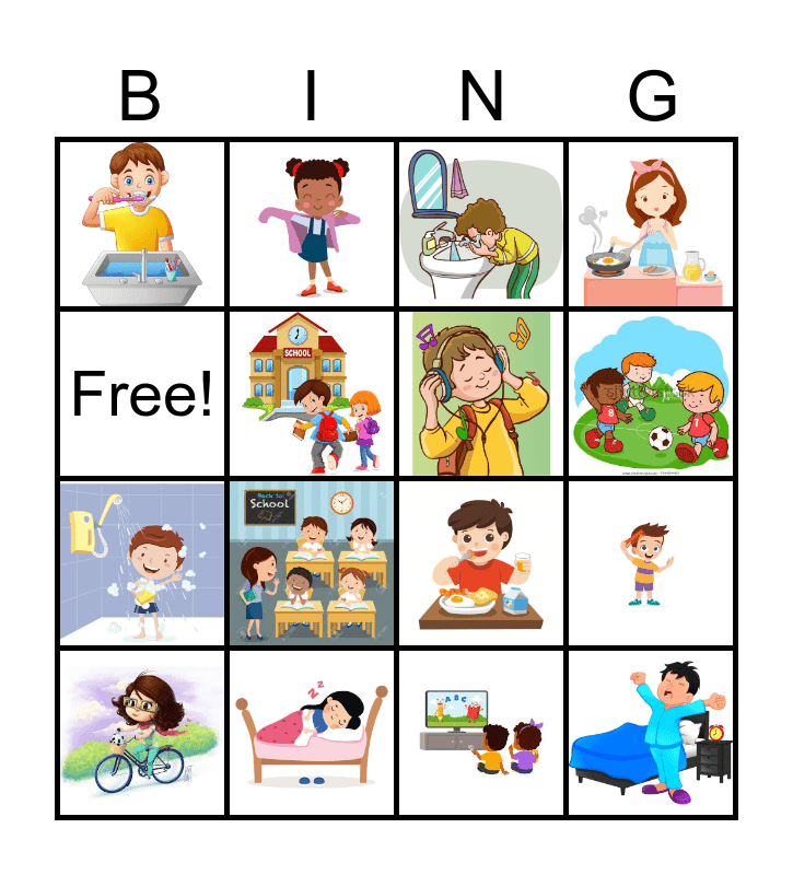 Daily Routine Bingo Card