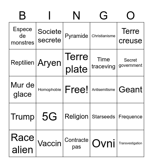 Complot bingo Card