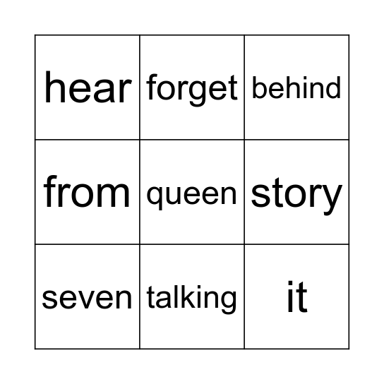 White Stripes Bingo Card