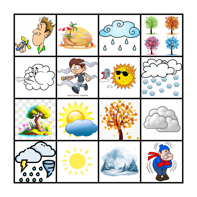 Las Estaciones y El Tiempo Bingo Card