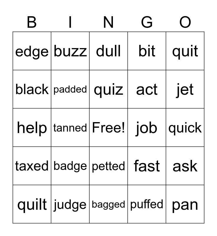 cvc digraph ed Bingo Card