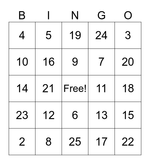 Doubles and Doubles +1 Bingo Card