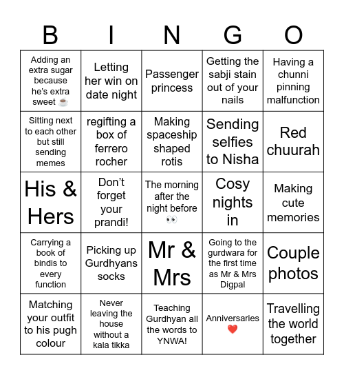 HK Hen-do Bingo Card